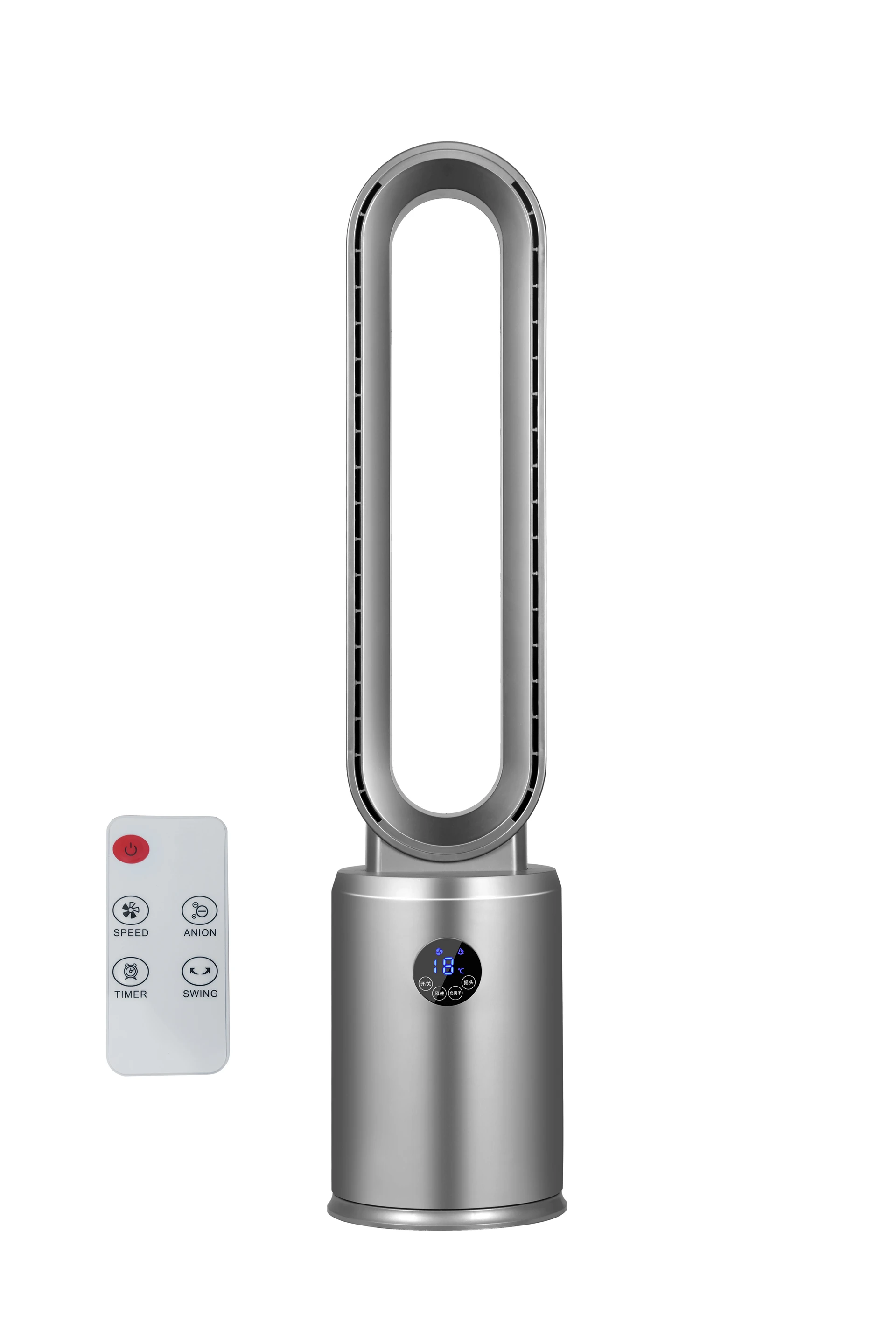 Fullcomfort A-Flow Silence Bladeless Fan - Grey - Obelink.nl