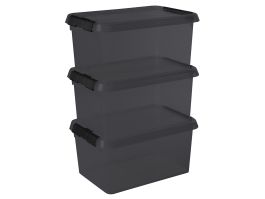 Sunware comfort Line set van 3 6L opbergbox - grijs